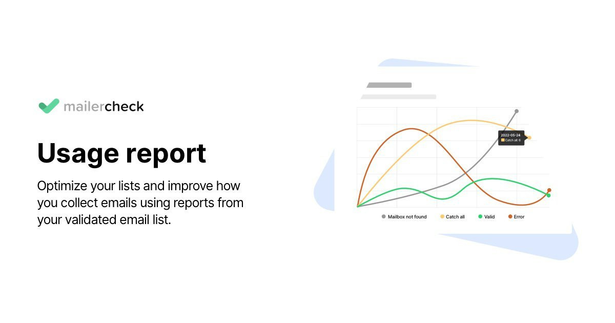 Email List Verification Usage Reports - MailerCheck